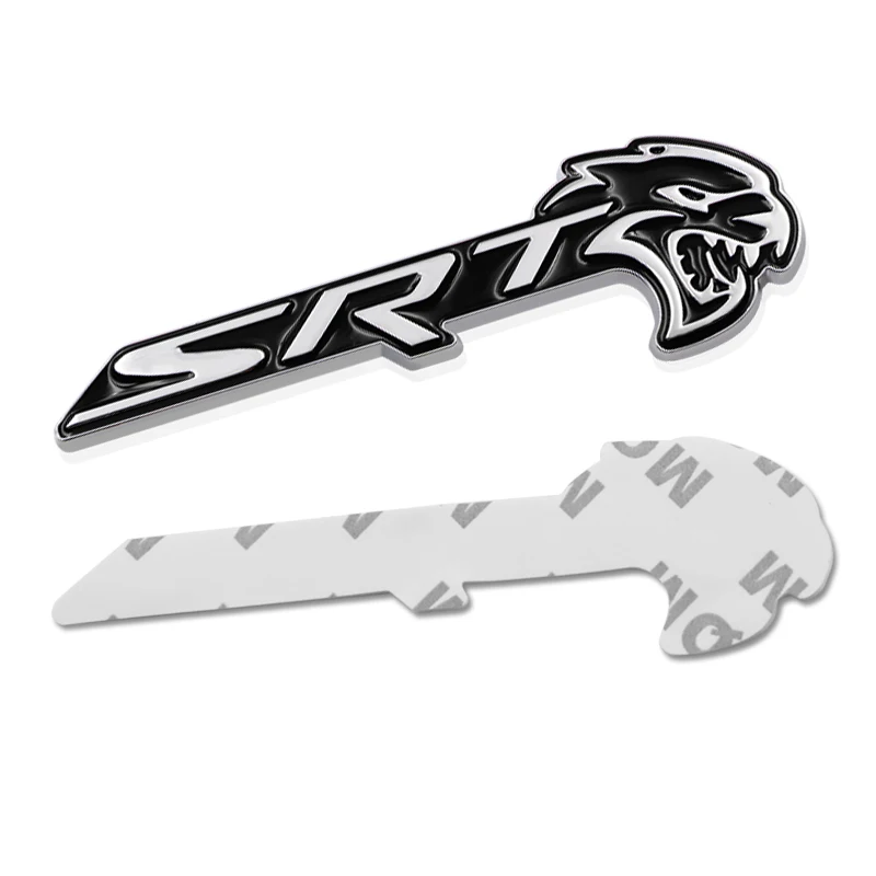 1pcs car styling Red & Black SRT HELLCAT Emblem Car Fender Logo Sticker ...