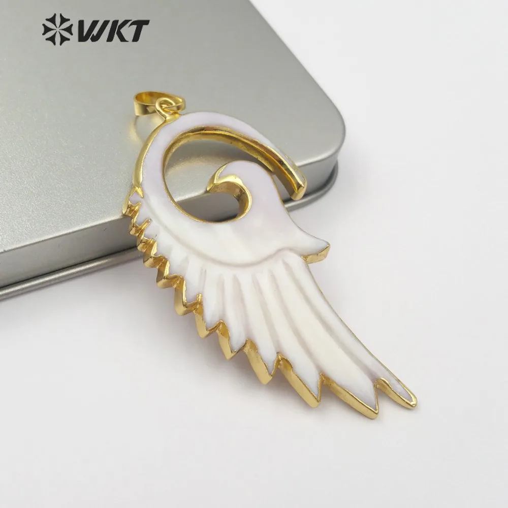 WT-P905-5pcs-lot-Charm-Carved-Shell-Feather-Pendant-Wholesale-Natural ...
