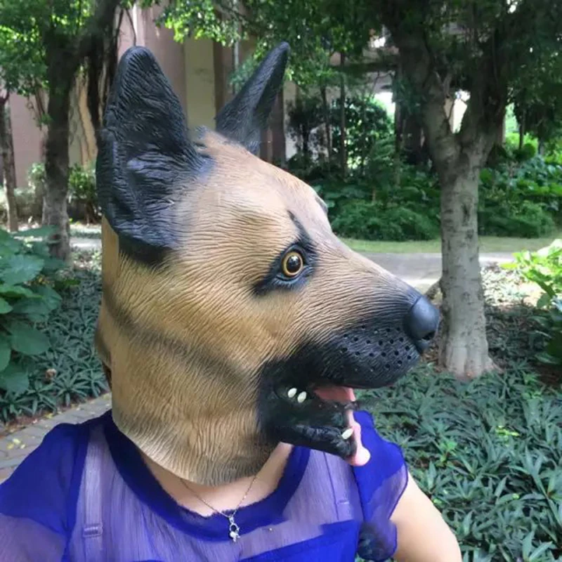 Halloween German Shepherd Dog Head Animal Full Face Masquerade Cosplay ...