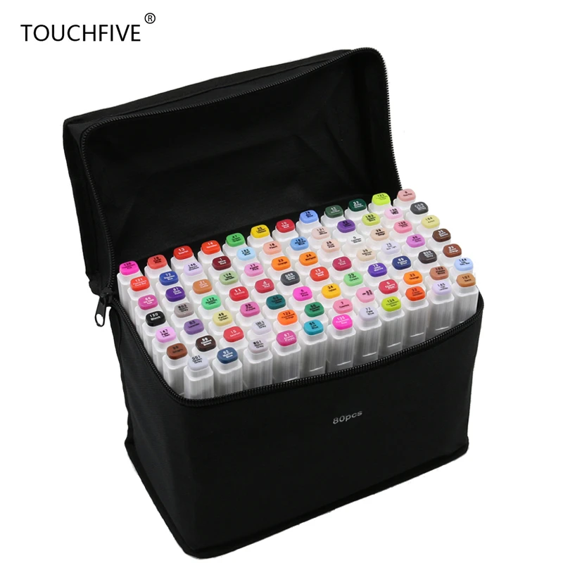 Touchfive-30-40-60-80-Colors-Art-Marker-Set-Dual-Head-Alcohol-Based ...