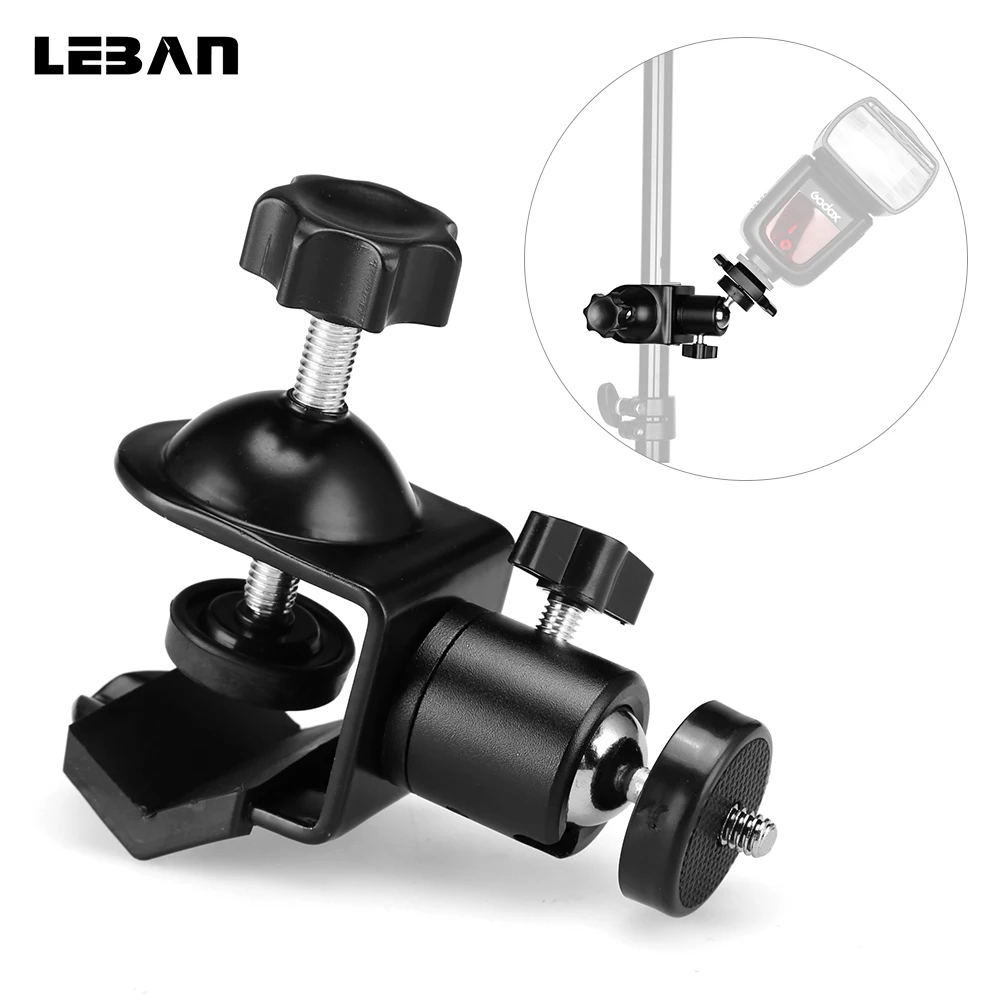Photo Studio U Clip Clamp With Ball Head Bracket For Flash Light Stand ...