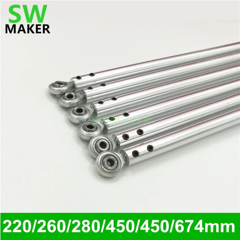 3D Printer aluminum alloy Diagonal Push Rod Arm + Rod End Bearing for ...