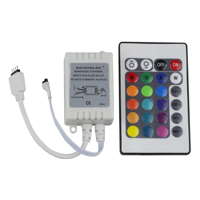 24 Keys LED IR RGB Controler For RGB SMD 3528 5050 LED Strip LED Lights ...