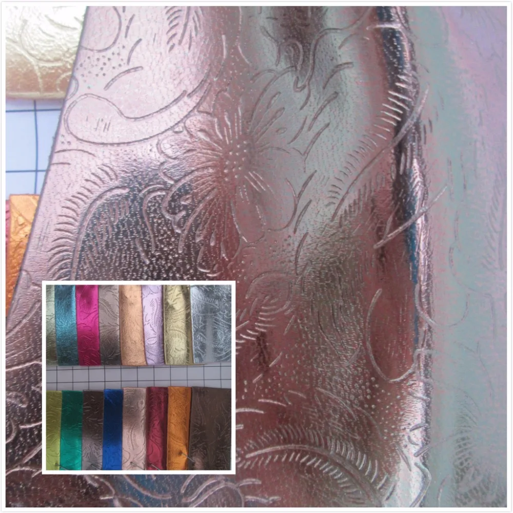 NOVO! pétalas cor dureza do metal do falso tecido de couro PVC couro ...