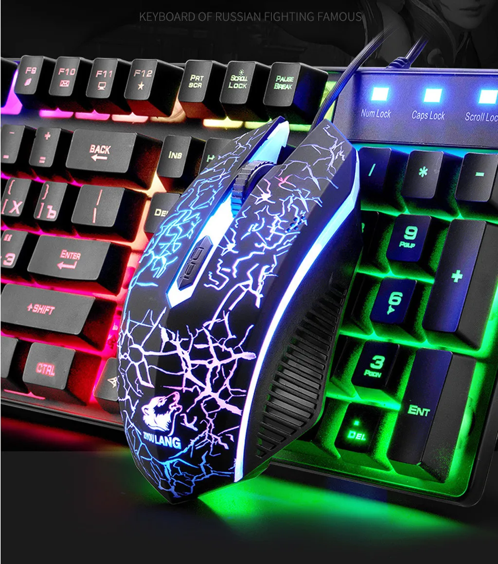 Новинка, T5, радужная подсветка, Usb, Эргономичный игровой набор ...