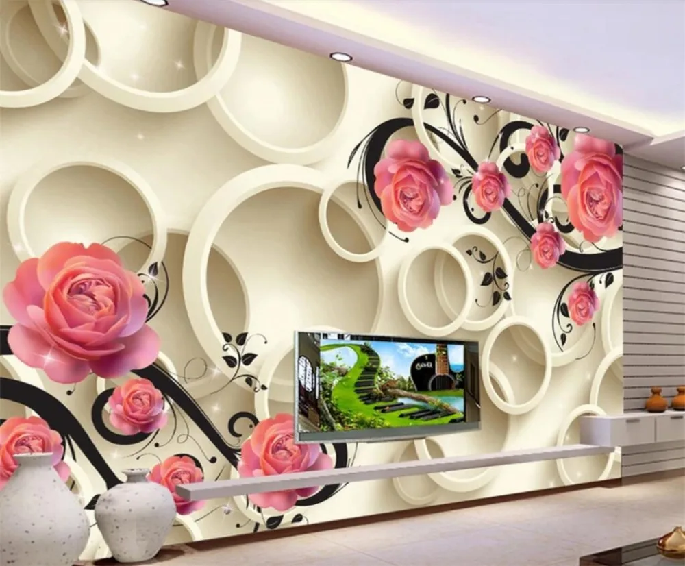 Wall Decals & Murals Home & Living Fresh and Simple 3D Embossed Pink ...