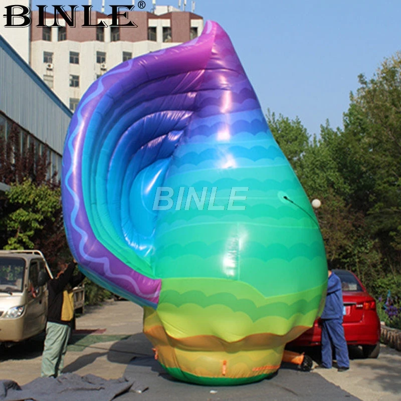 4m 6m 8m Giant beautiful beach decoration colored inflatable conch ...