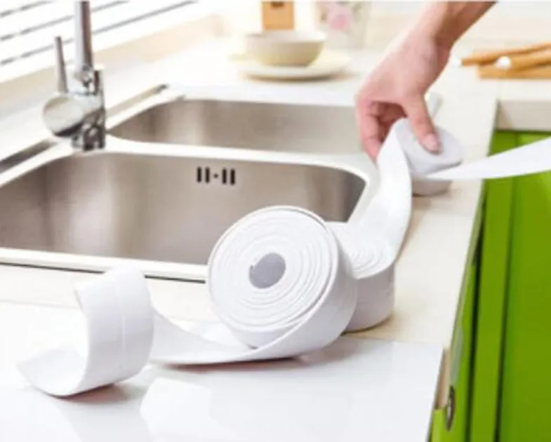 Nieuwste PVC 22x3.35mm Witte Badkamer Bad En Muur Afdichtstrip ...