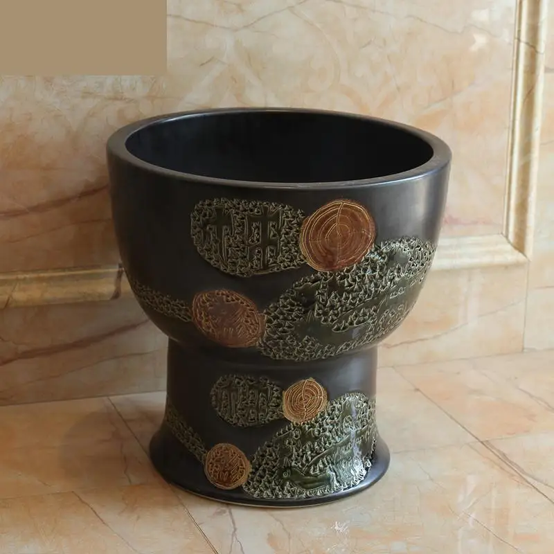 Jingdezhen Ceramic Mop Pool Balcony Art Mop Basin Pier Basin European ...