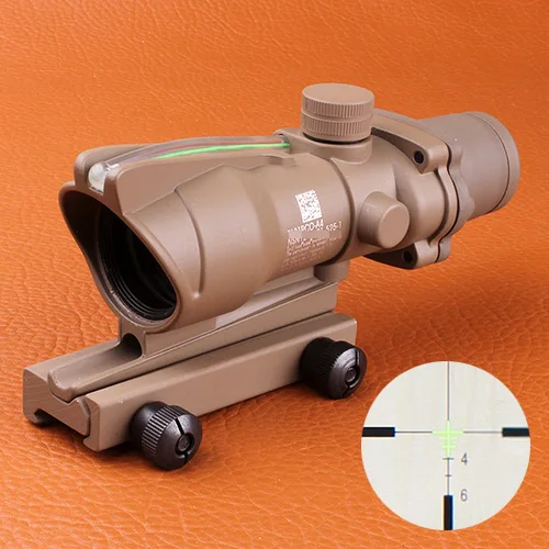 Hunting ACOG 4X32 SCOPE Fiber Source Red Green Orange Illuminated Scope ...