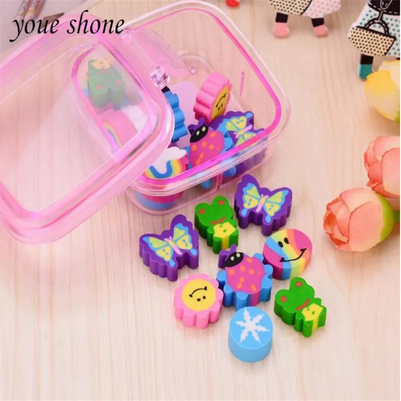 20piece/lots New Square Box kwaii Eraser sets Cute Stationery Rubber ...