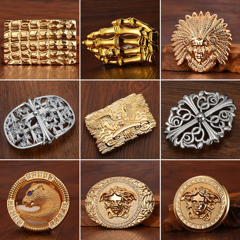 High-End Belt Buckle Leather Lead, Smooth Buckle New Men's Belt Buckle ...