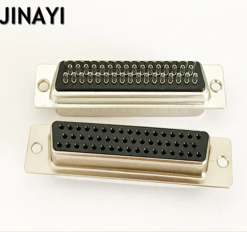 2Pcs D-Sub 50 Round Pin Male Straight Through Hole PCB Connecteur 3 ...