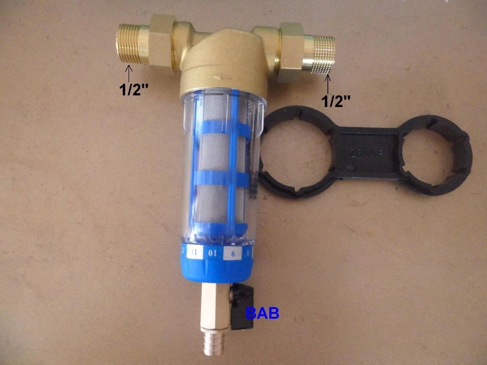 1/2" Inch Cw617n Brass Prefilter Water Filter/whole House Backwash ...