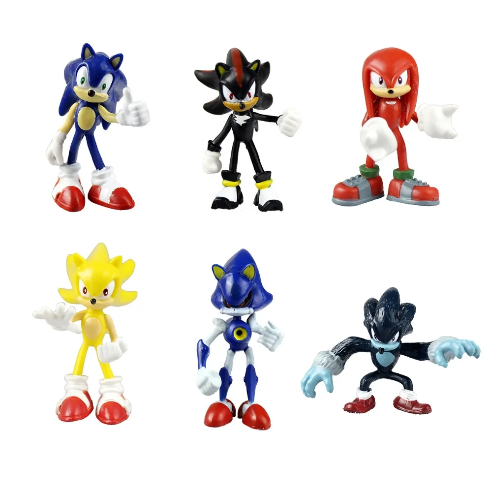 6pcs Sonic Mini Figure The Hedgehog Classic Collector's Set Free ...