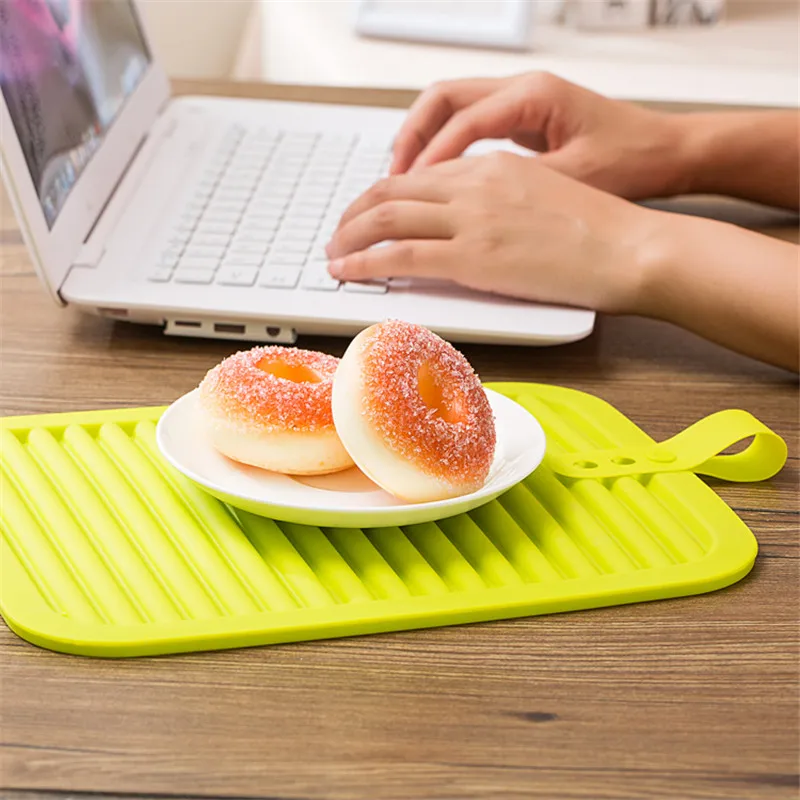 Silicone Kitchen Table Mats Candy Color Rectange Trivet Silicone Heat ...