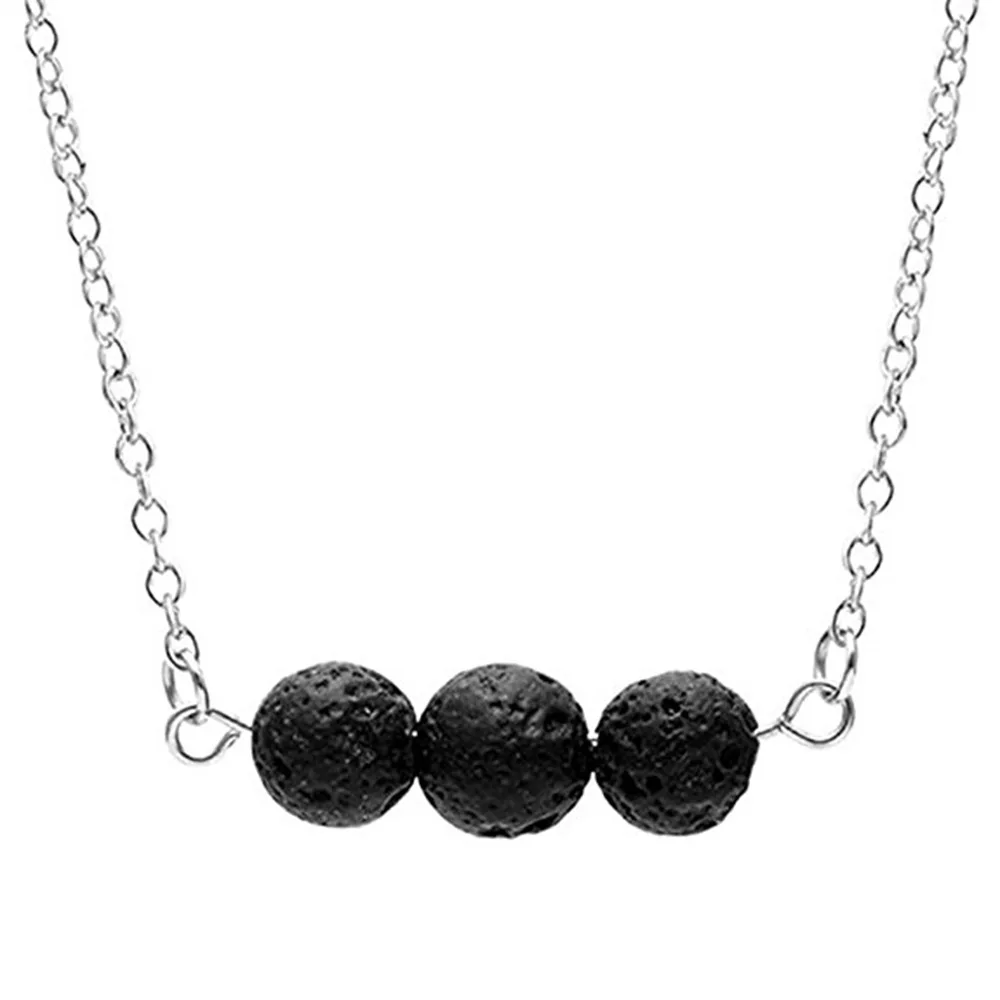 1pcs Lava Stone Essential Oil Diffuser Necklace Minimalist Pendant 3 ...