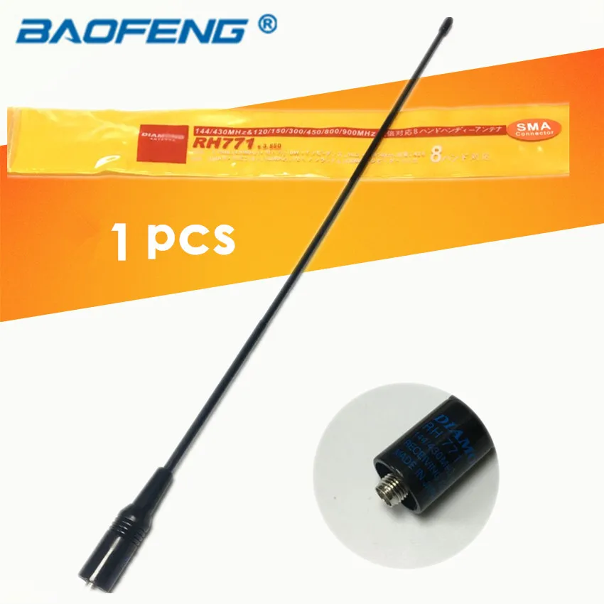 2pcs Diamond RH-771 SMA Female Antenna Dual Band VHF+UHF For Two Way Radio 5R UV-B5 TG-UV2 KG ...