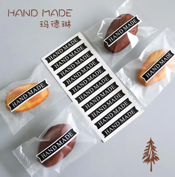 7cmx1.3cm Black Elegant Paper Label Sweet Handmade Long Pudding Bottle ...