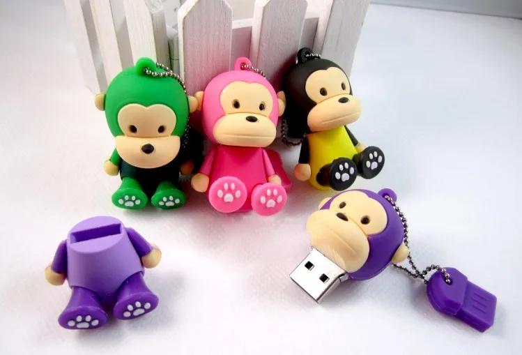 500pcs/lot Cartoon monkey usb flash drive 4gb 8gb 16gb 32gb pen drive ...