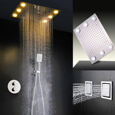 Luxury LED Embedded Shower Suite, Wall Mounted Multifunctional Shower ...