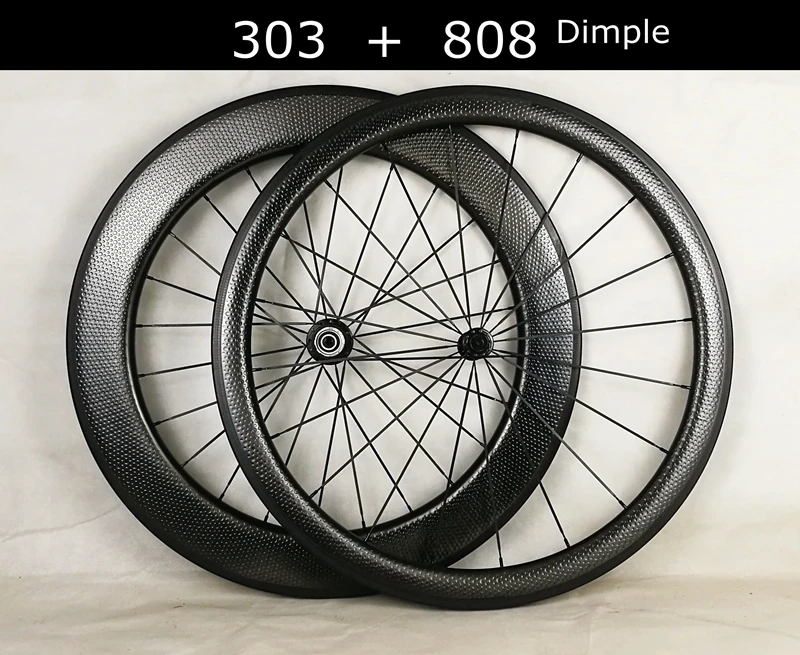 2 year warranty Full Carbon T700 700C Road carbon wheels 45mm+80mm ...