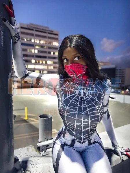 Silk Spider suit Venom Symbiote Silk Cindy Moon Bodysuit 3D Print Lycra ...