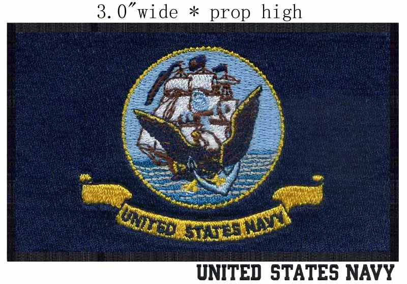 United States Navy Flag embroidery patch 3" wide shipping/yellow scroll ...