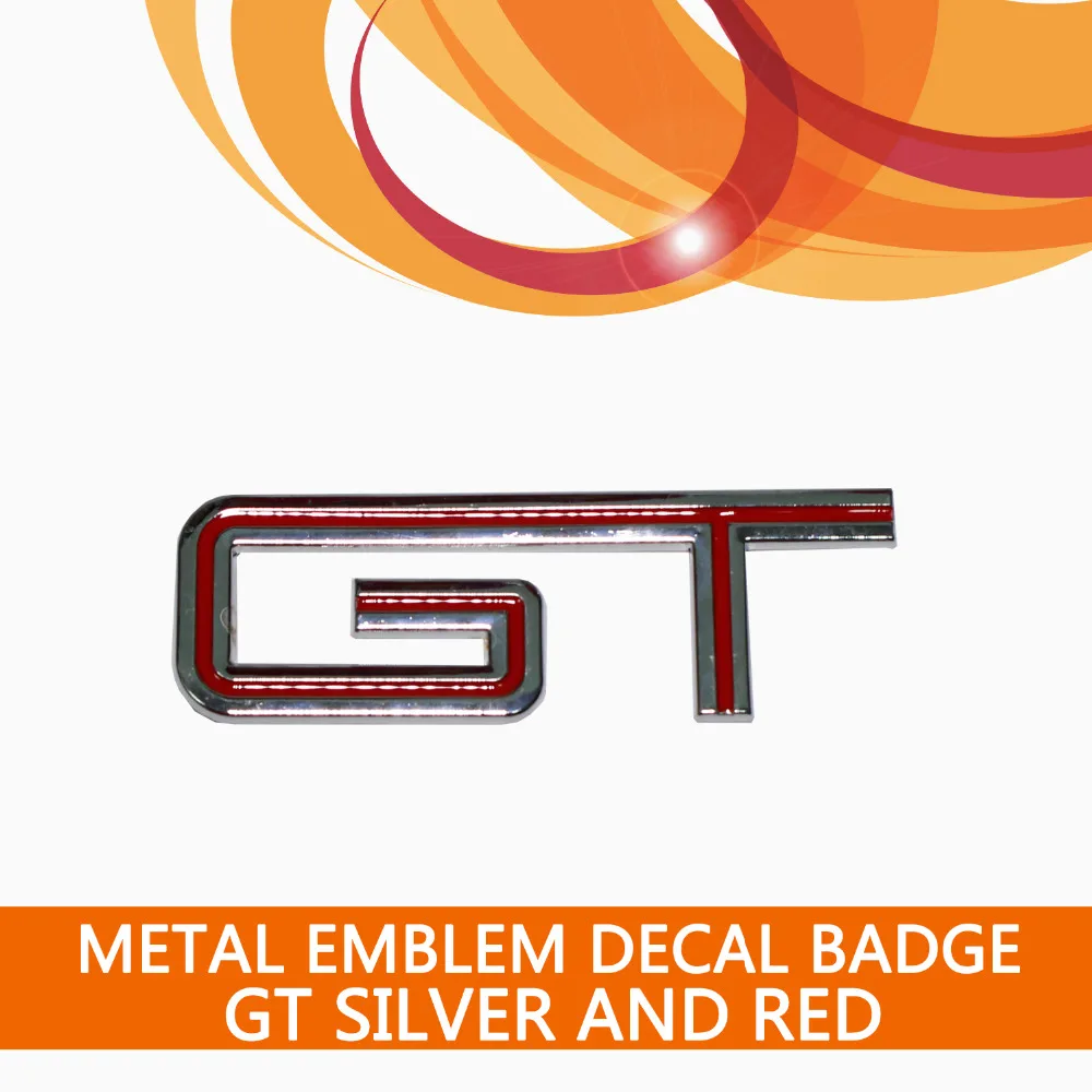 1x Metal 2005 2010 For Mustang GT Chrome & Red Fender Trunk Lid Emblem ...