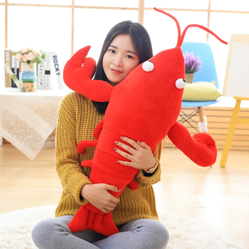 30/55/80cm Cute Cartoon Lobster Plush Toy Doll Soft Stuffed Sea Animal ...