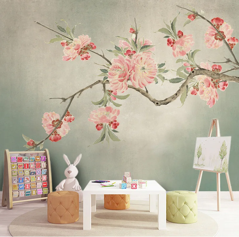 Wall Decals & Murals 3D Peach Blossom CA301 Ceiling Wallpaper Removable ...