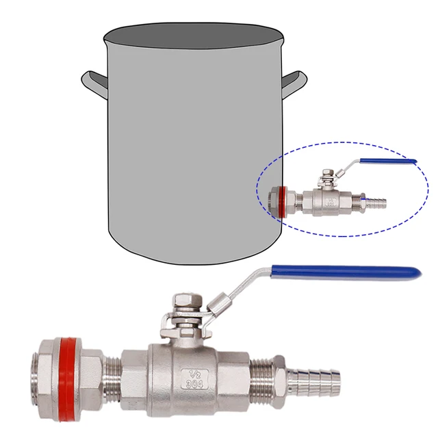 Bulkhead Fitting 1/2 Inch Weldless Ball Valve Stainless Steel 304 ...