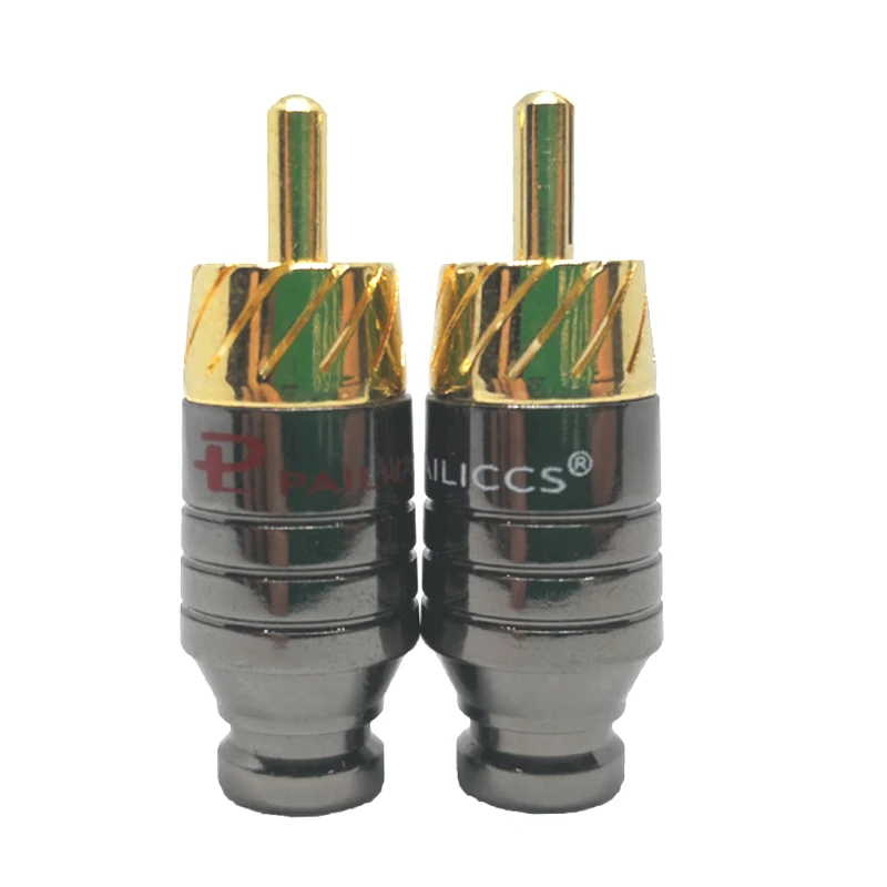 2Pcs Gold Plated Copper Paliccs RCA Plug Adapter Connector Fit 5MM ...