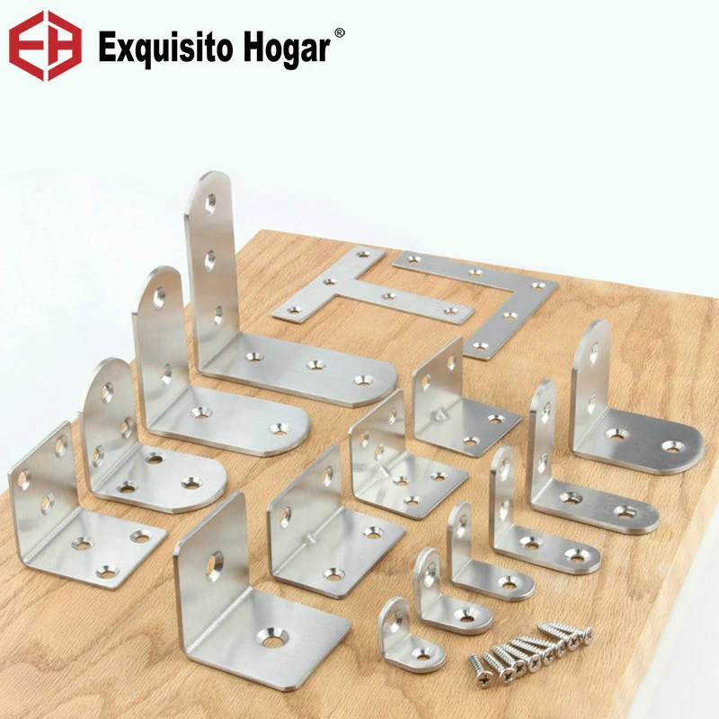 10pcs-Stainless-Steel-Universal-Connector-Type-L-90-Degree-Angle ...