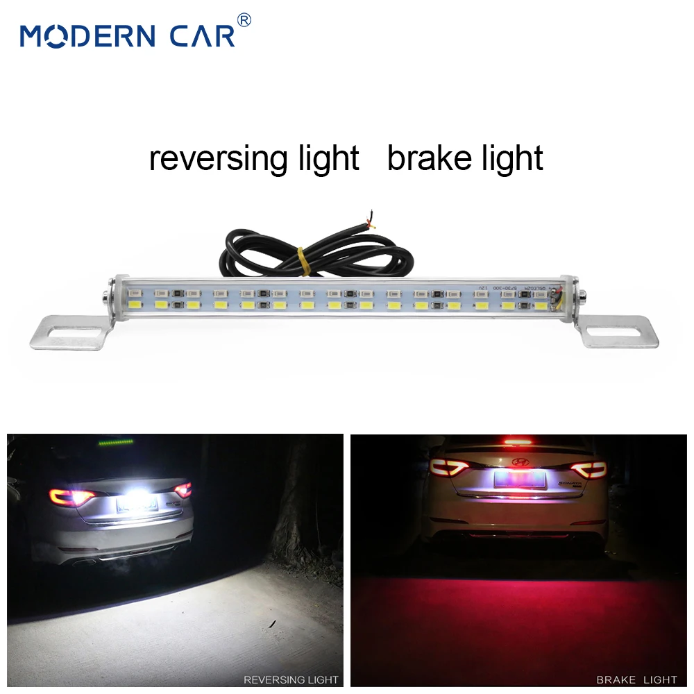현대 자동차 5370 칩 30leds 25w 스트립 라이트 바 브레이크 테일 리어 뒷면 라이센스 플레이트 램프 레드 And 화이트