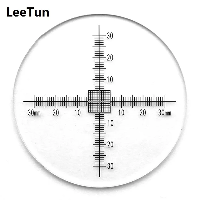 DIV 1mm Microscope Micrometer Calibration Target 60x60 Reticle Cross ...