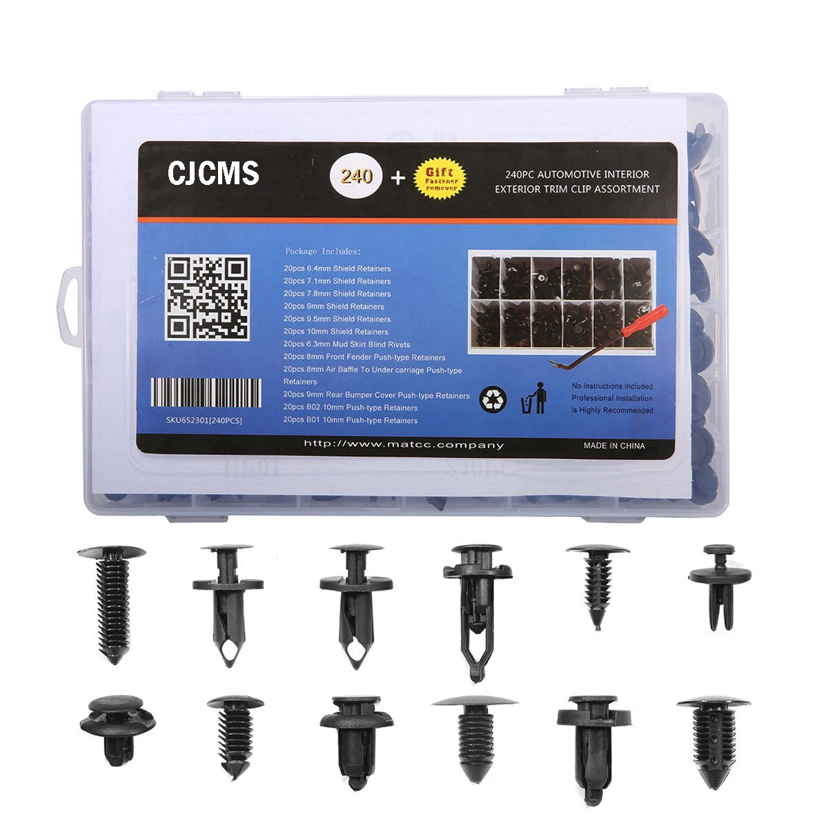 240 шт 12 пластиковых крепежных деталей литье зажим Крепеж заклепки для ...