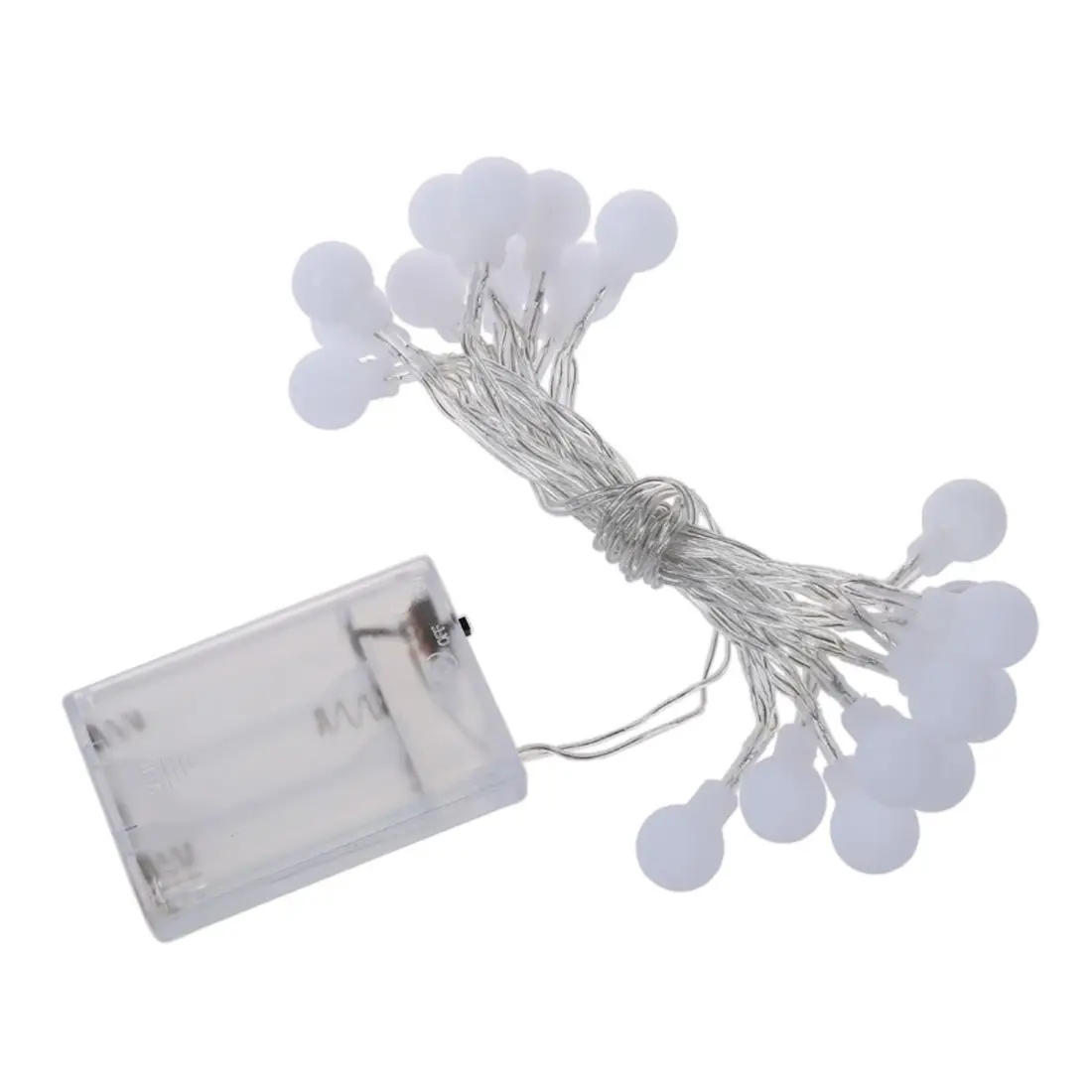 LED Warm White 2.5M Battery Operated Little Round Ball 20 LED Bulbs ...