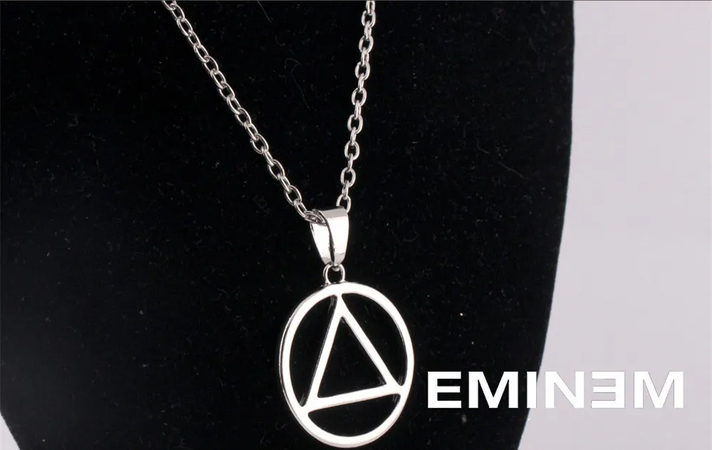 2015 fashion jewelry Hiphop Eminem symbol sign metal triangle pendant ...