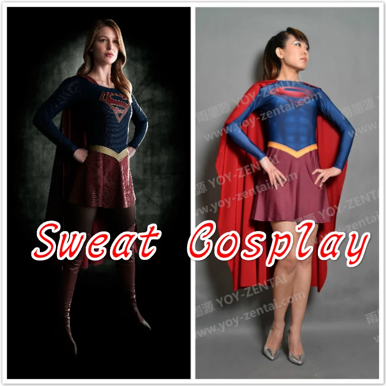 Supergirl Costume Adult Lycra Spandex Bodysuit Womens Movie Halloween