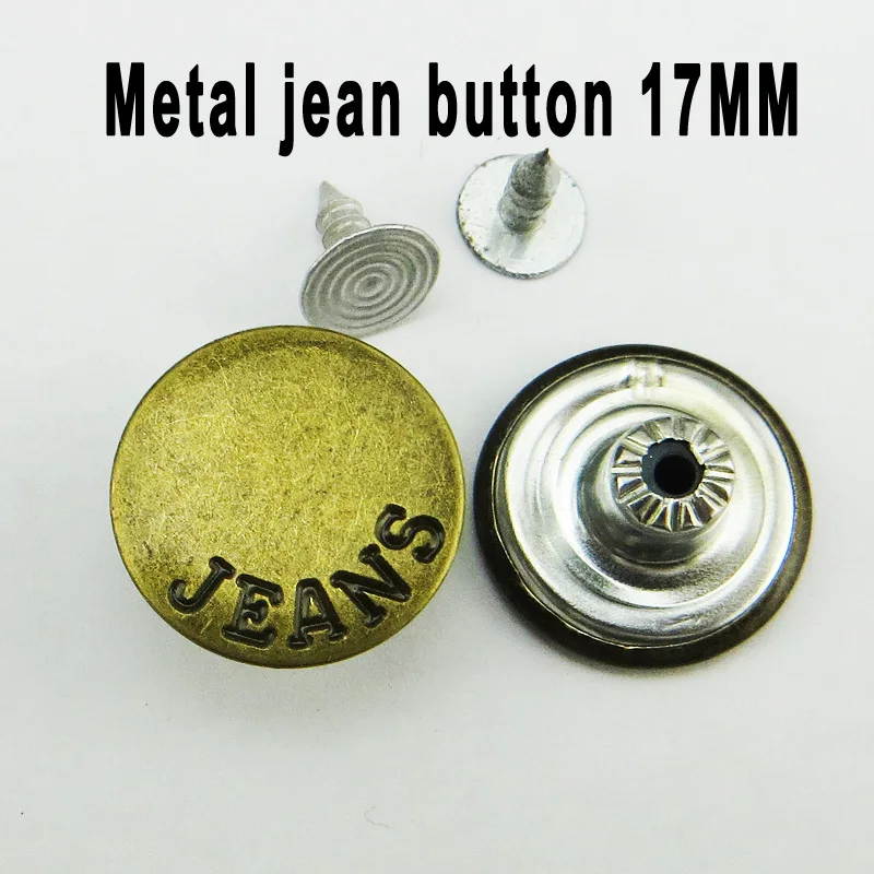 50PCS 17MM NEW LETTER JEAN design metal jeans button Decorative ...