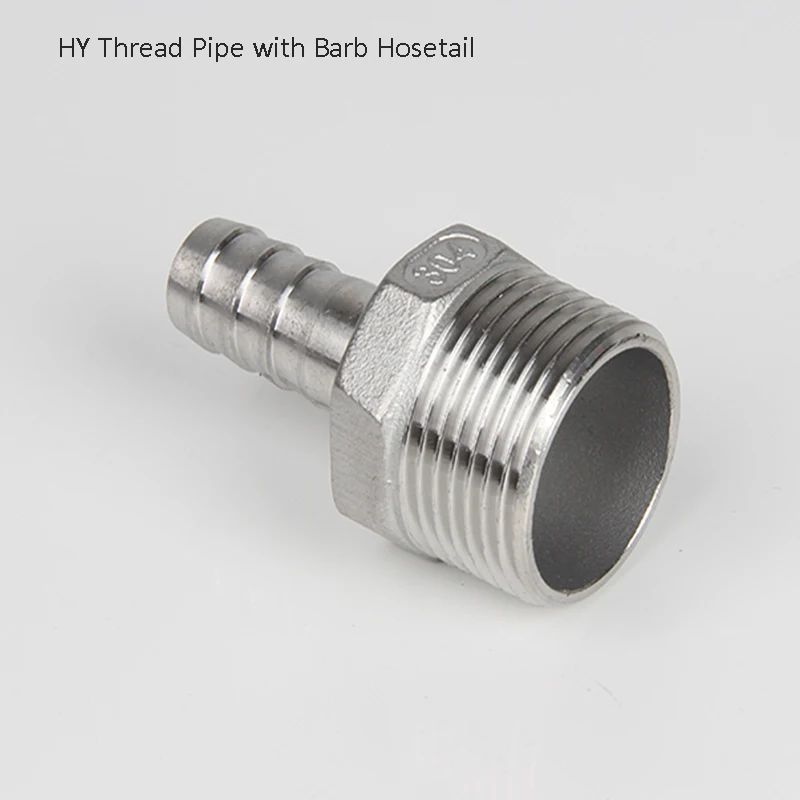 3/8" Reducer Connector Thread Pipe Fitting x Barb Hosetail Stainless ...