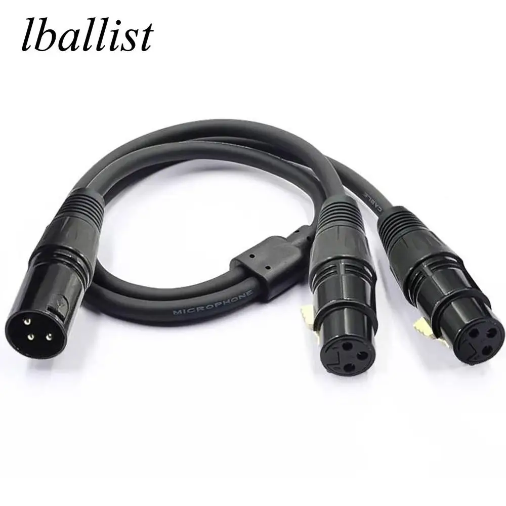 lballist 50cm XLR Male to Dual XLR Female Y Splitter Cable Foil and ...