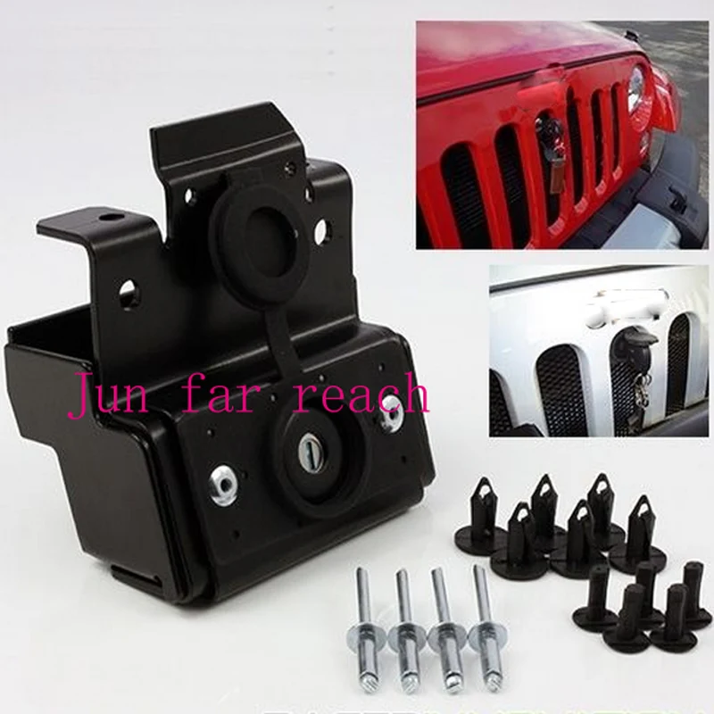 Metal Anti theft Engine Hood Lock Latch Kit For 2007 2016 Jeep Wrangler ...