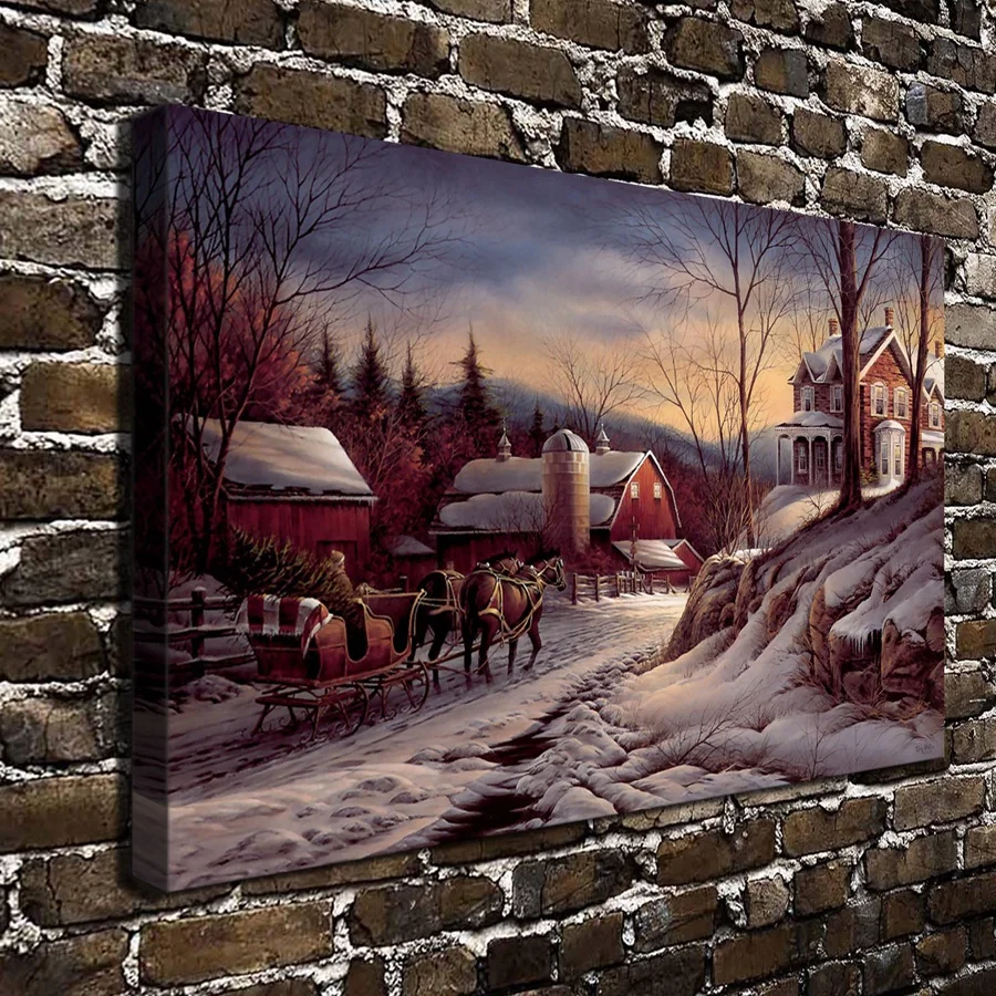 A769 Terry Redlin] Coming Home Carriage Scenery. HD Canvas Print Home ...