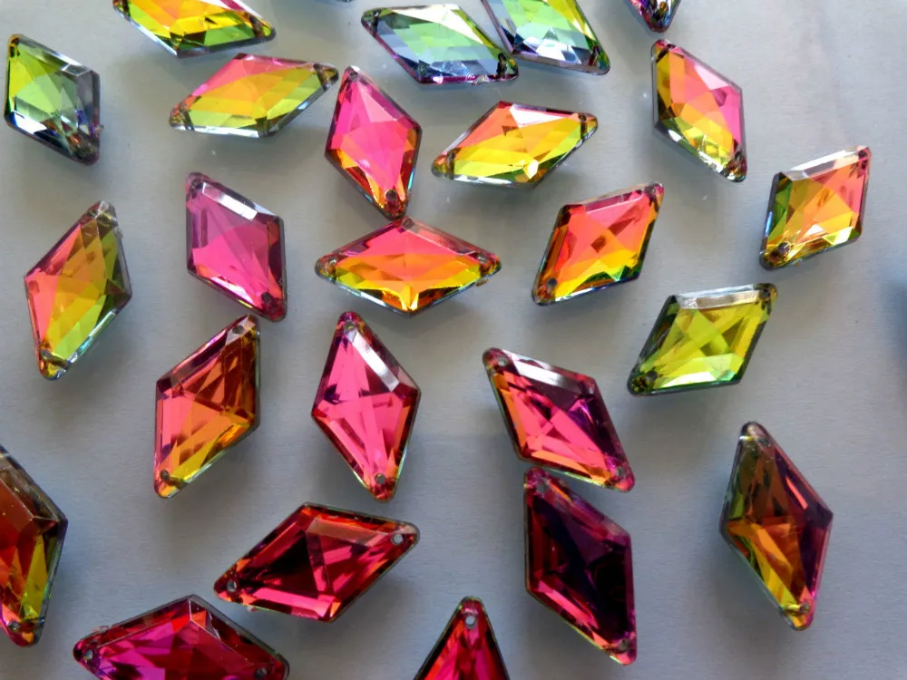 Free shipping 14*24mm multi color sew on Acryl crystal loose bead ...