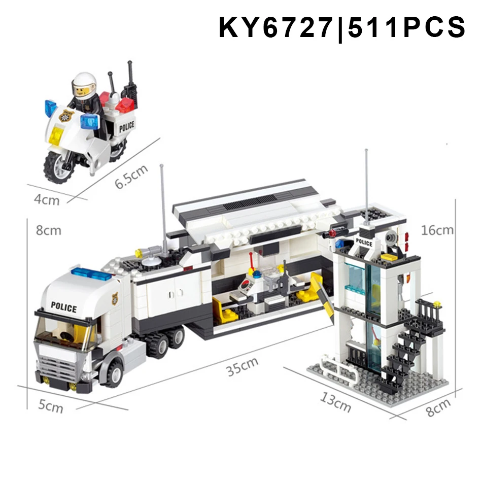Free shipping 536pcs Building Blocks Police Station Prison Figures ...