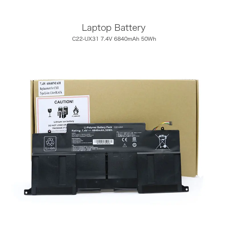 7.4 V 6840 mAh 50Wh C22 UX31 recargable Li Polymer batería para Asus ...