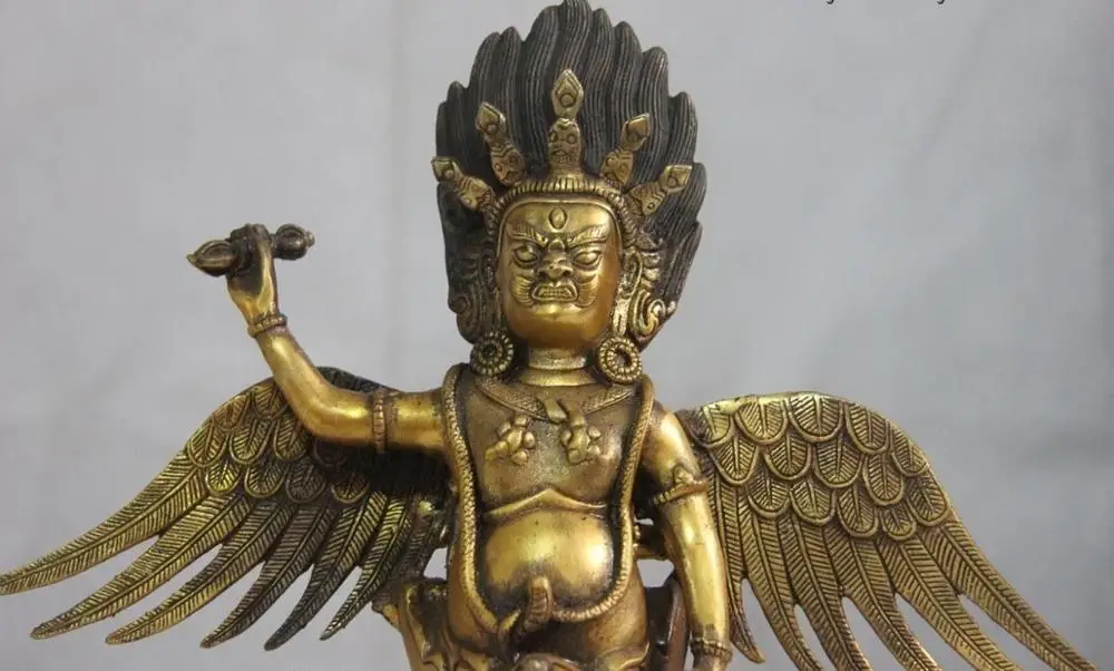 Tibetan Temple Buddhism Bronze Copper Vajra Mahakala Magic weapon ...