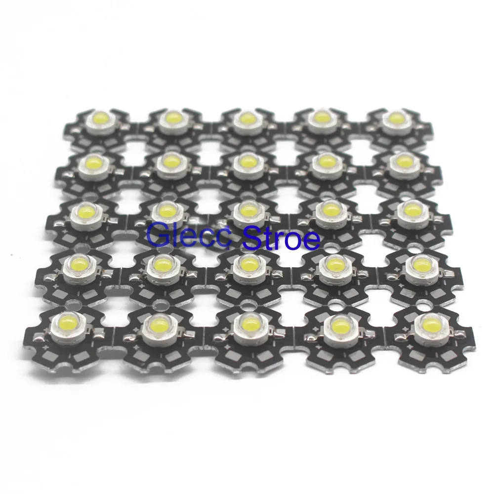 100pcs 1W 3W High Power white/warm white/Natural White LED with 20mm ...